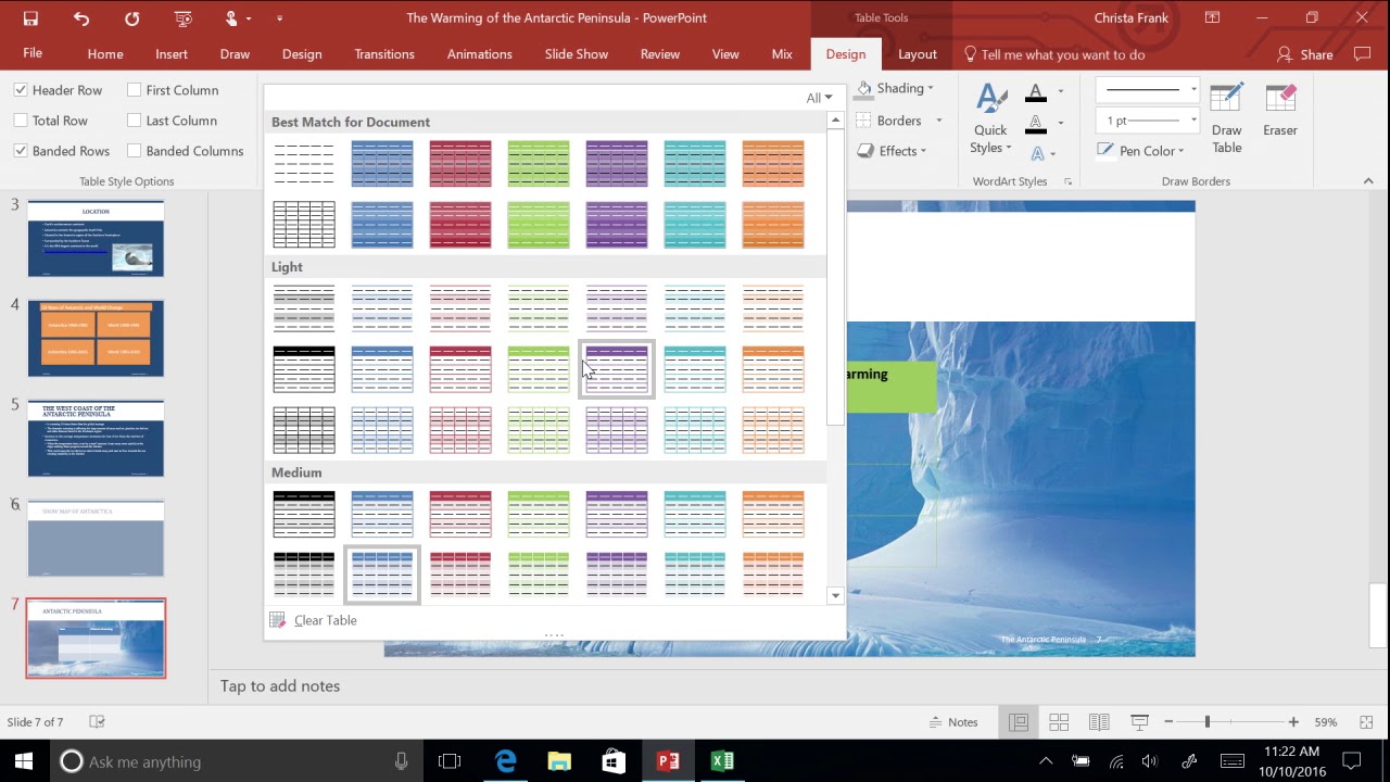 Microsoft PowerPoint 2016 - Module 9: Inserting and Formatting Tables
