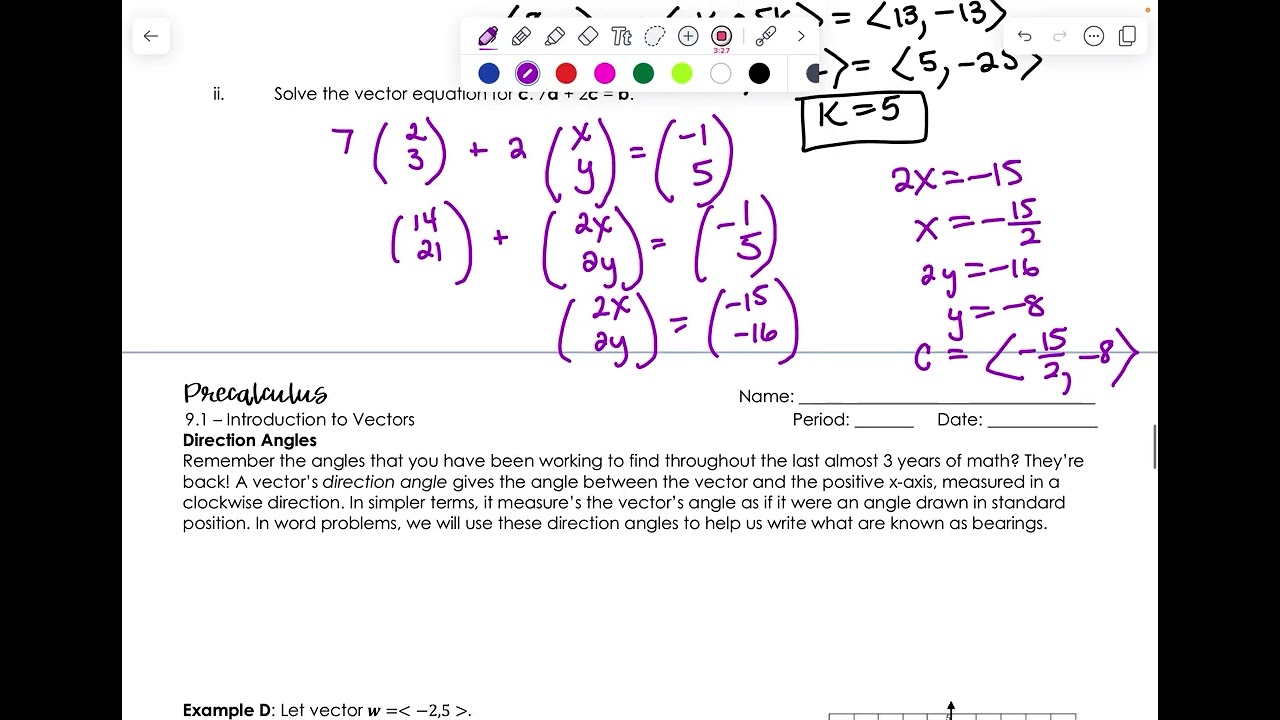 PC 9.1 Vectors Day 2
