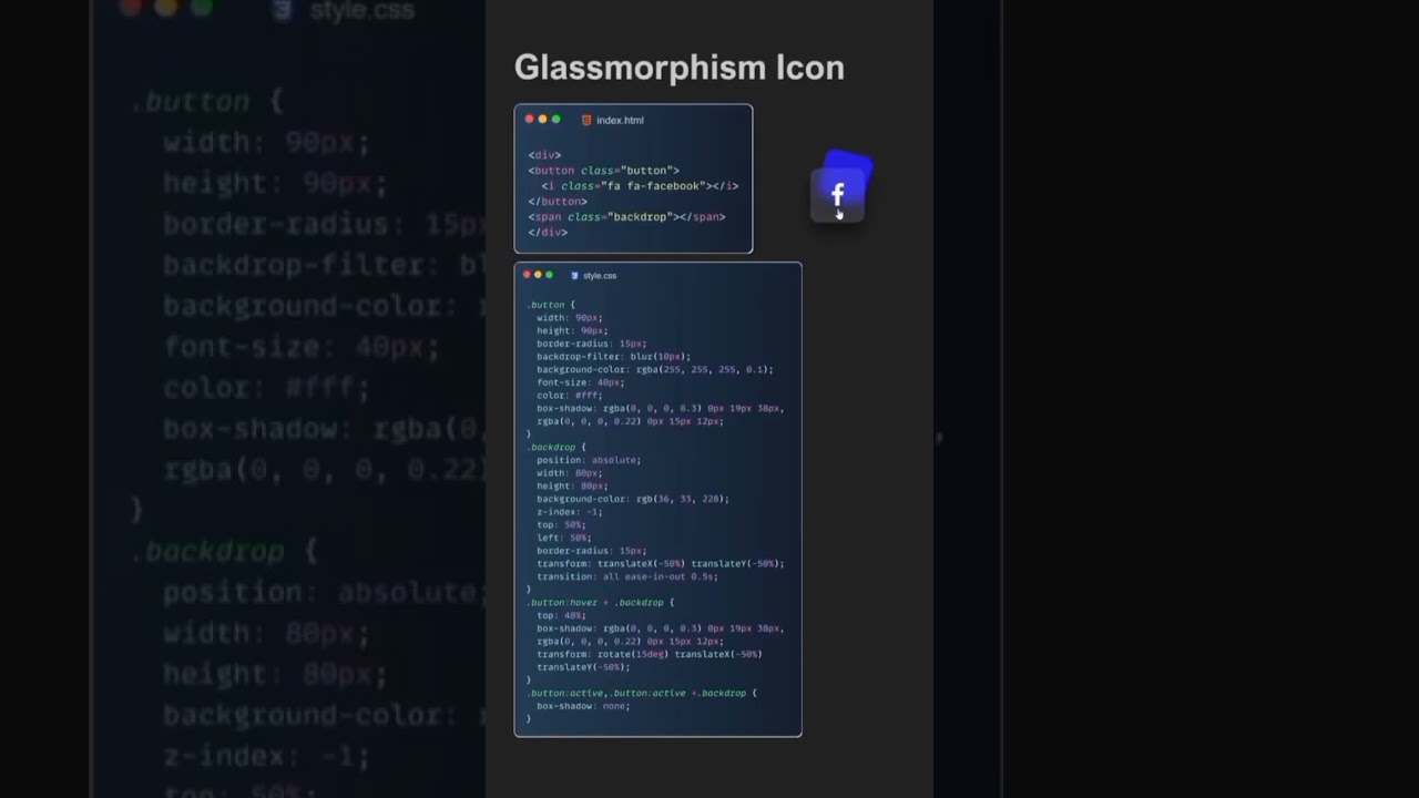 Glassmorphism Icon #python #coder #programminglanguage #react #css #javascript