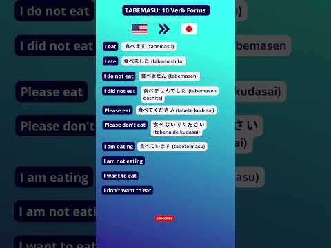 Master Japanese Verb Conjugation: 10 Forms of Tabemasu! #jlptn5 #japaneseverb