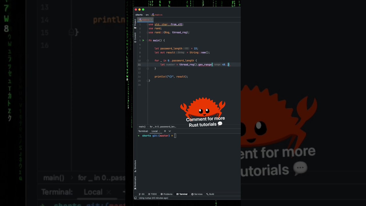 Password generator using Rust #programming #rustlang