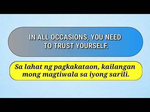 Giving An Advice to Someone ( English -Tagalog Translation)