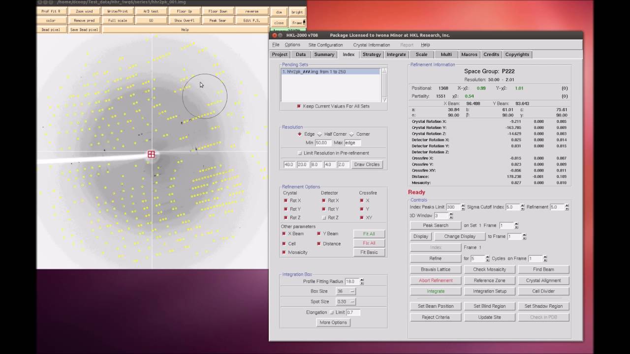 Introduction to indexing and scaling with HKL-2000