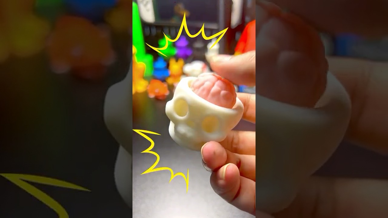 3D Print Skull Brain Keyboard Clicker - Bambulab P1S #3dprinting #bambulab #fidgettoys #keychain