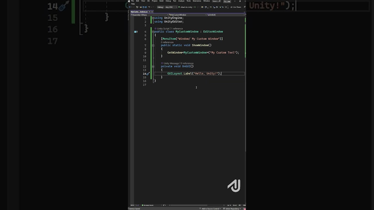 How to Create a Custom Editor Window in Unity #unitycoding #unitytips #unitydev