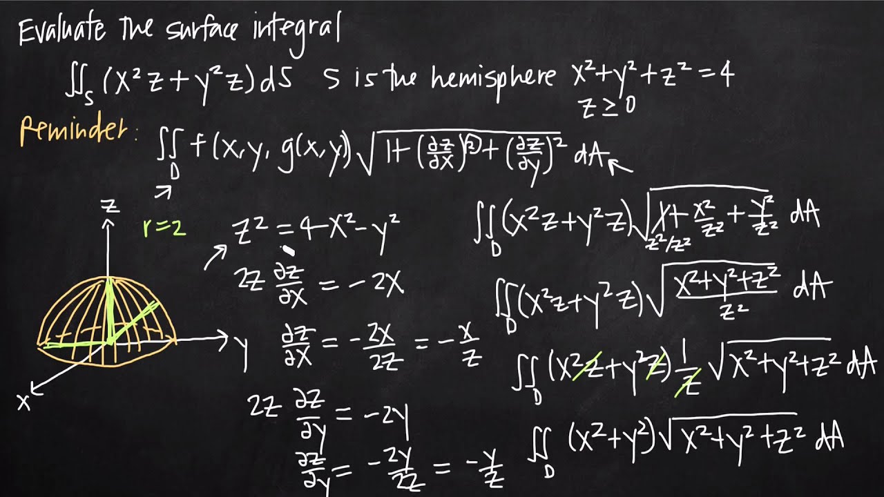 surface integral, example 2 (KristaKingMath)