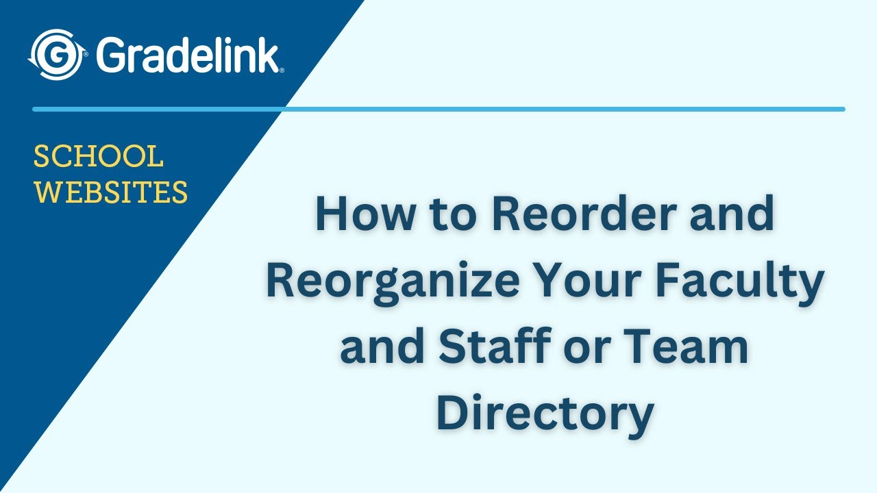 How to Reorder and Reorganize Your Faculty and Staff or Team Directory