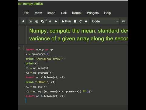 #python Numpy Compute the mean, standard deviation and variance of a given array