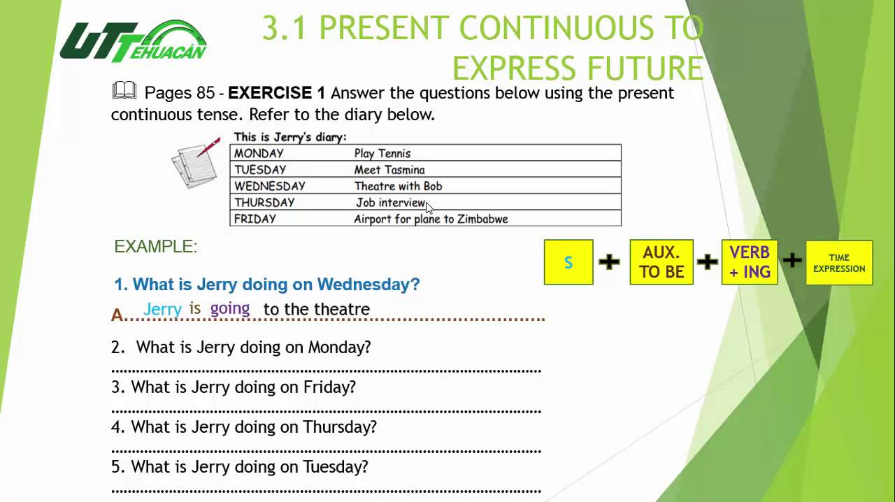 UNIT 3 PRESENT CONTINUOUS EXERCISES