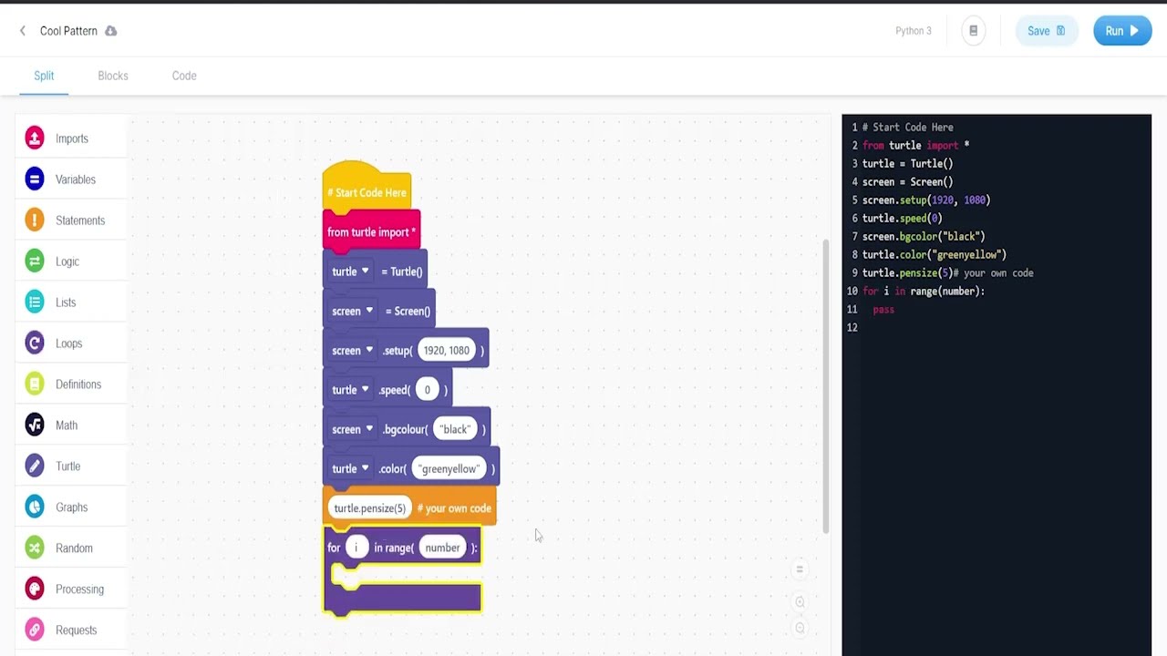 Coding Made Easy: Creating A Cool Pattern In Block Scripting and Python