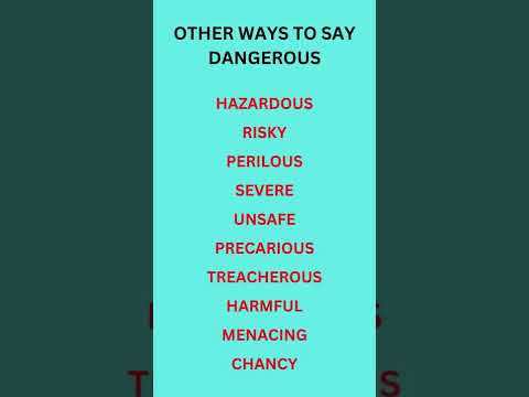 OTHER WAYS TO SAY DANGEROUS || Learn English || Vocabulary || Synonyms