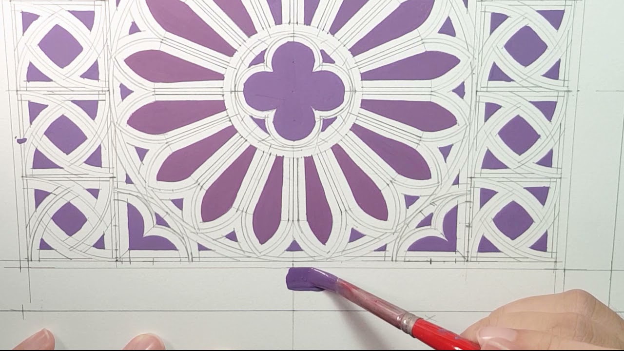 Rose Window Time-lapse | Gothic Architecture Drawing