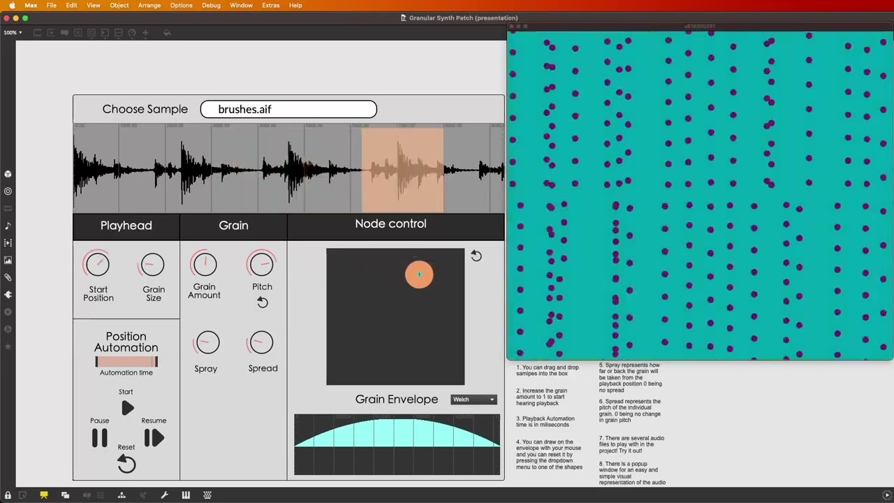Max MSP Granular Patch with visuals