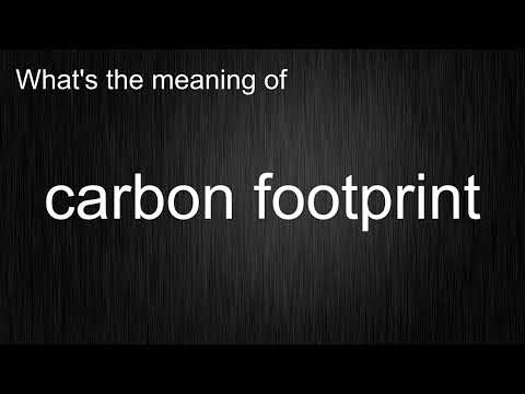 What's the meaning of "carbon footprint", How to pronounce carbon footprint?