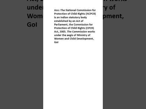 What is National Commission for Protection of Child Rights?