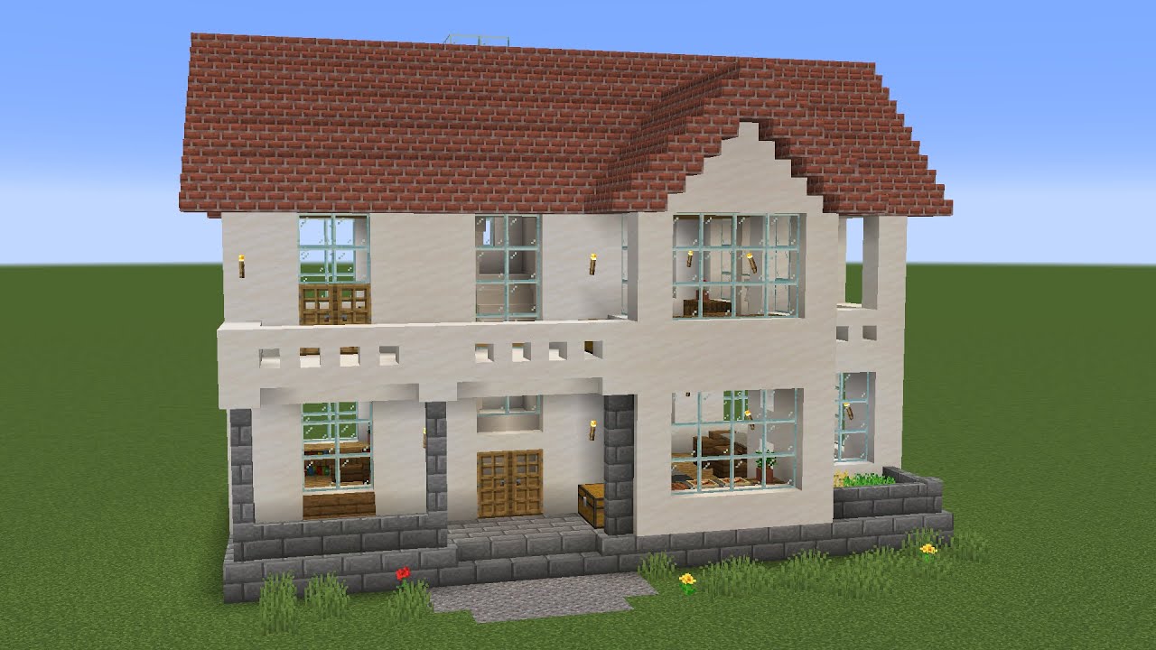 Minecraft - How to build a Suburban Mansion House 2 - Minecraft Builders