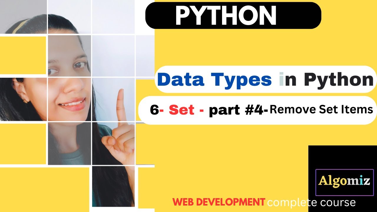 Python Tutorial-Set-part4 -remove set item #algomiz #python  #online #tutorial #education #trending