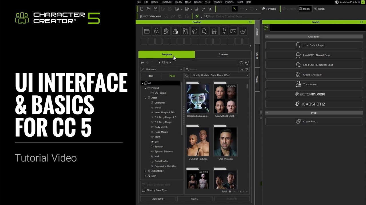 UI Interface & Basics Step-by-step Guide for CC5 | Character Creator 5 Tutorial