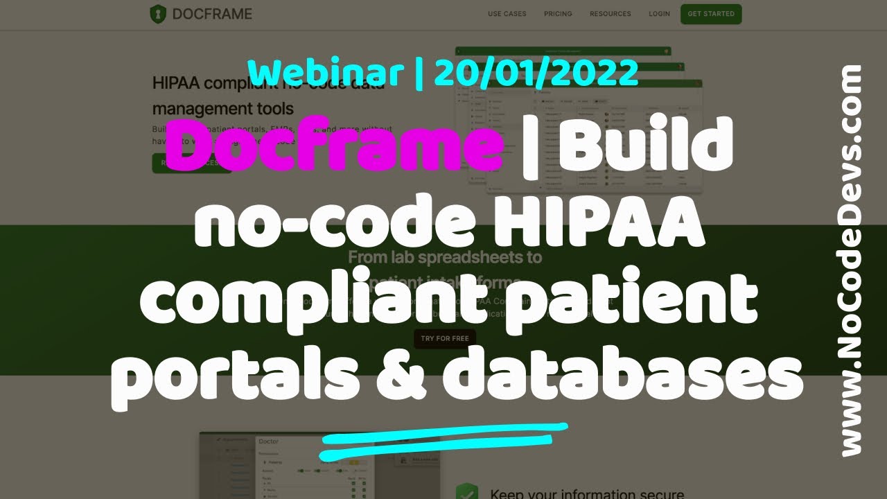 Docframe | Build no-code HIPAA compliant patient portals & databases