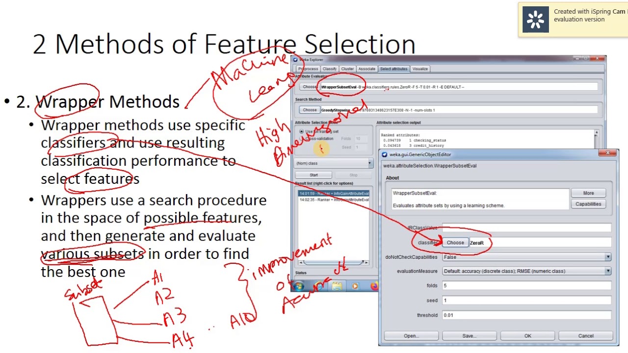 Data Mining Feature Selection Using WEKA