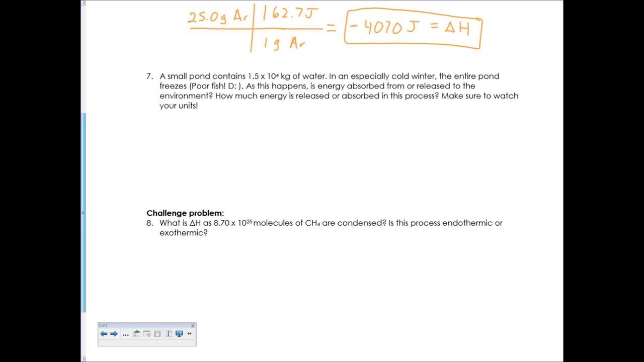 Energy & Phase Change   Worksheet Key