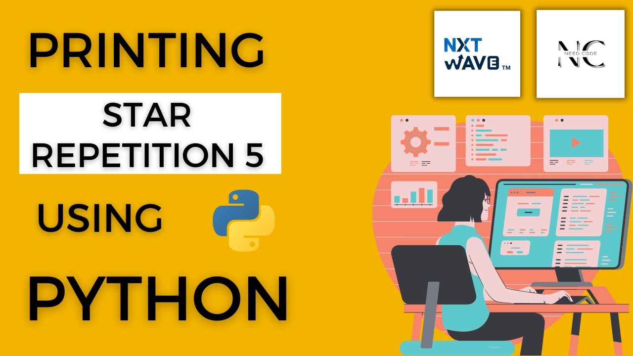 Printing Star Repetition-5 in Python || Assignment-1B || NextWave || CCBP4.0 ||