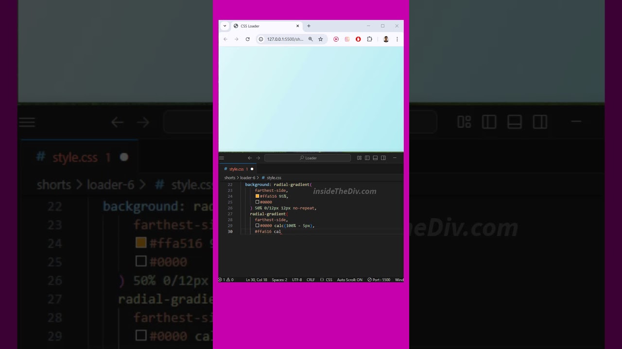 CSS Animation Tutorial | CSS Loader Challenge 14 #cssanimation #csstutorial #cssloader #shorts