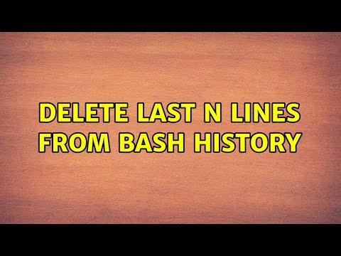 Unix & Linux: Delete last N lines from bash history (8 Solutions!!)