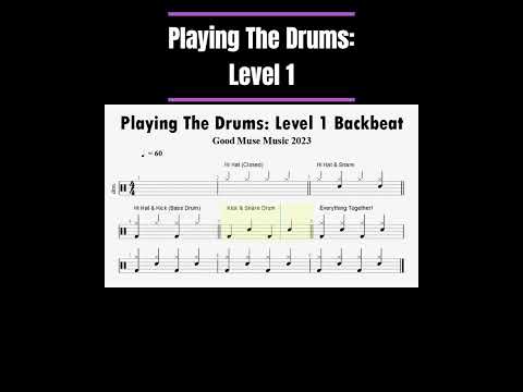 Playing The Drums: Level 1, The Backbeat #drums #drumlessons #drumming #music