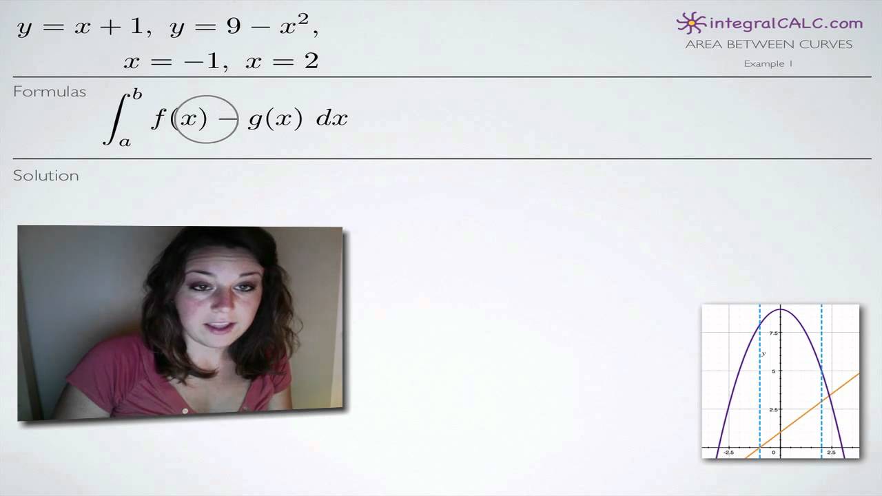 Area Between Curves Example 1 (KristaKingMath)