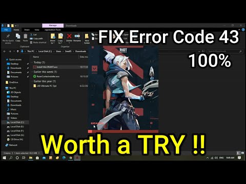 How to fix Error Code 43 in Valorant [ Works in most Cases 100% ] without Re-Installing.