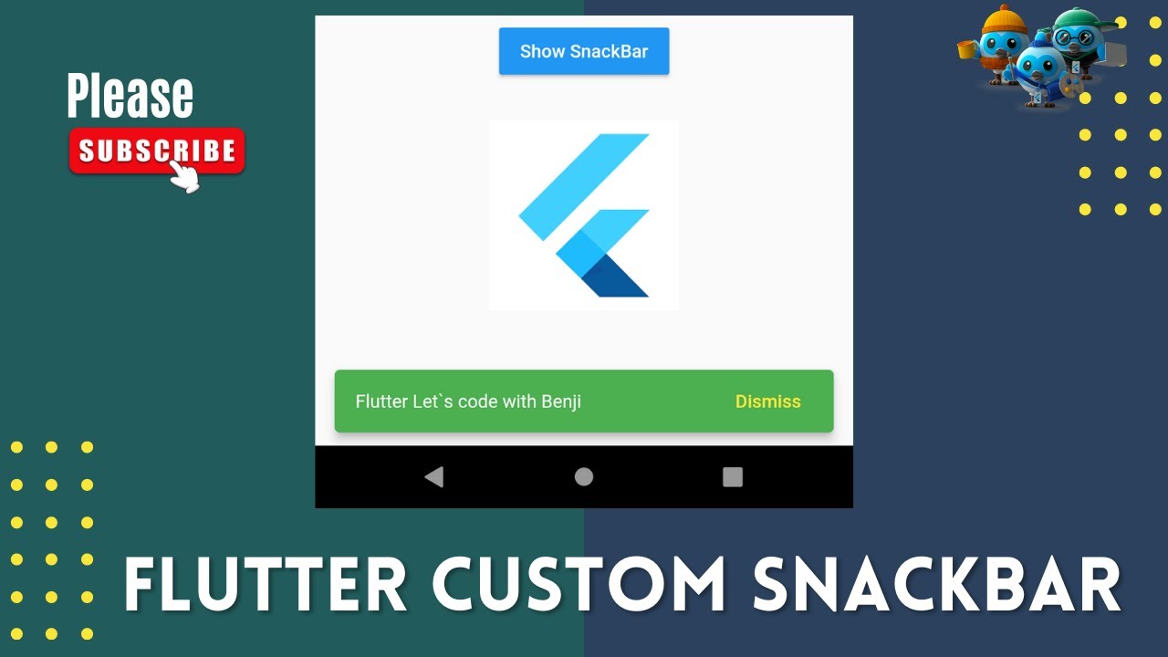 flutter tutorial:- custom snackbar in flutter managed by the ScaffoldMessenger