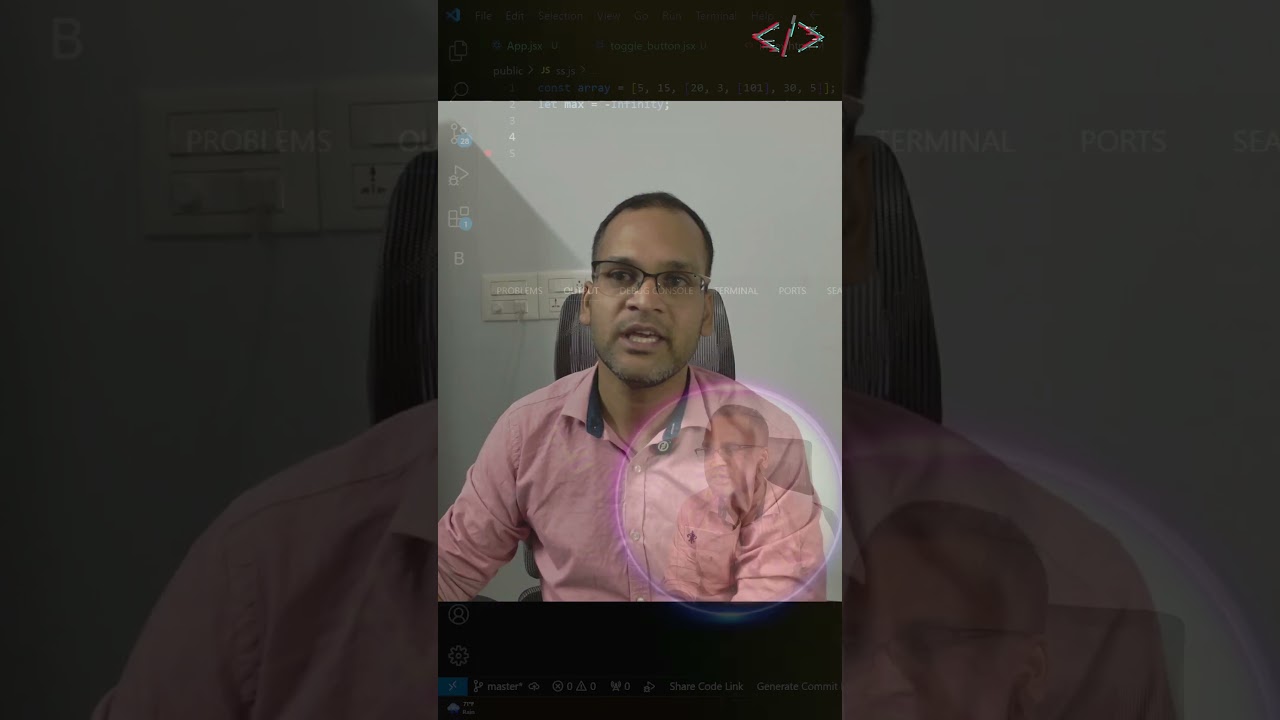 🔍 Find Max in Array: JS Method Interview Q ❓ #codewithkg #coding #javascript