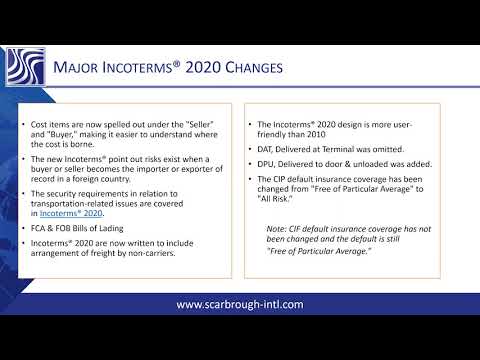 Major Changes to Incoterms 2020 from Incoterms 2010