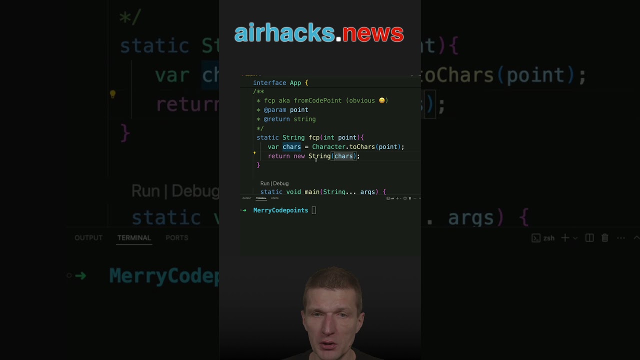 Merry Codepoints #java #shorts #coding #airhacks
