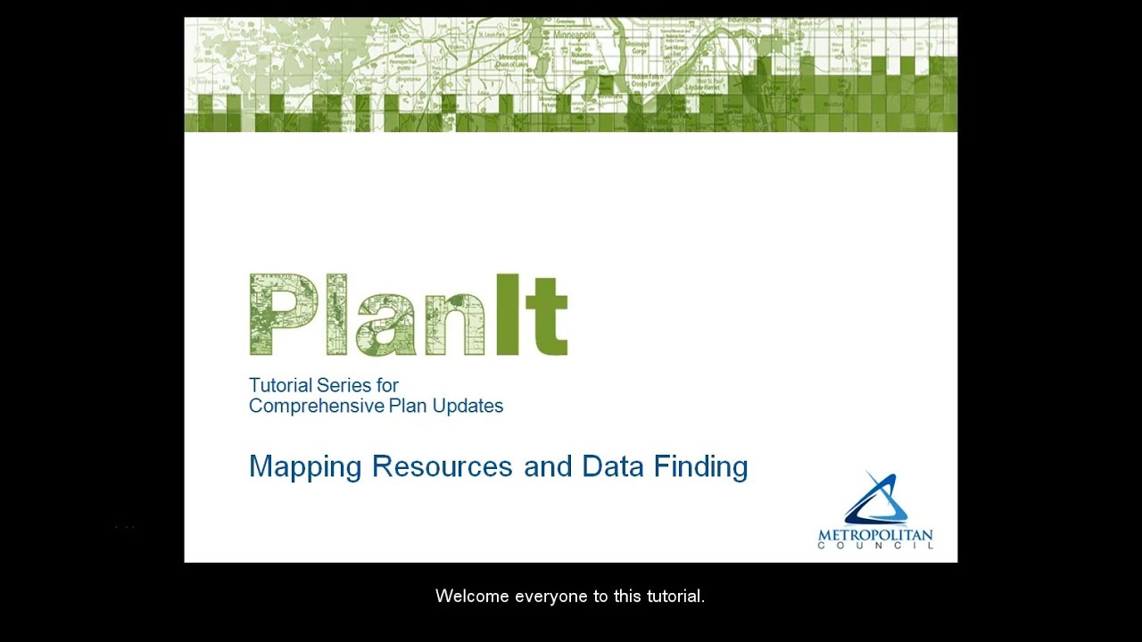 PlanIt: Mapping Resources and Data Finding Tutorial