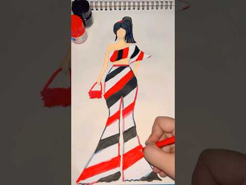 Red dress, red wine, and a side of sass! ❤️‍🔥🧿🥂#fashiondesigner  #drawing #fashionillustration