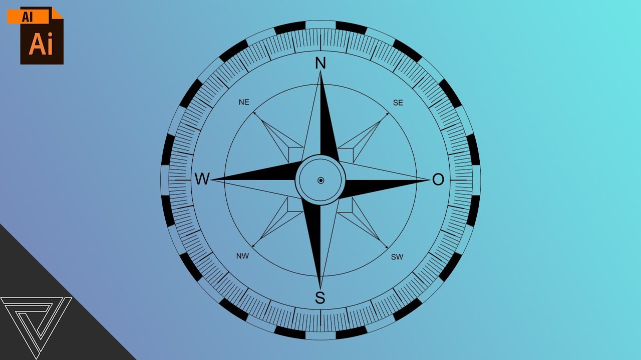 Vector Compass | Adobe Illustrator (Compass Rose Design) + Free Download