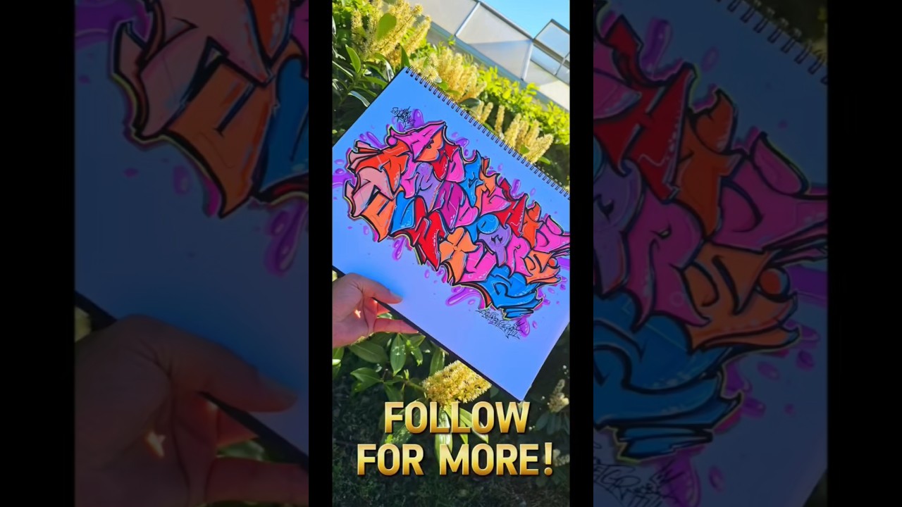 COLORFUL GRAFFITI ALPHABET 🎨 #graffiti #graffitiart #shorts