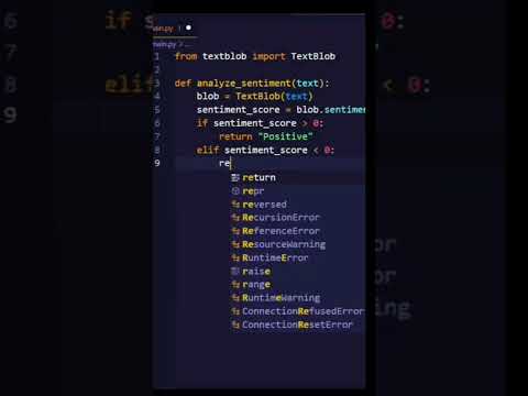#Sentiment Analysis# AI in 4 sec using in programming