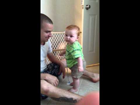 Our pediatric stroke survivor stands for the first time