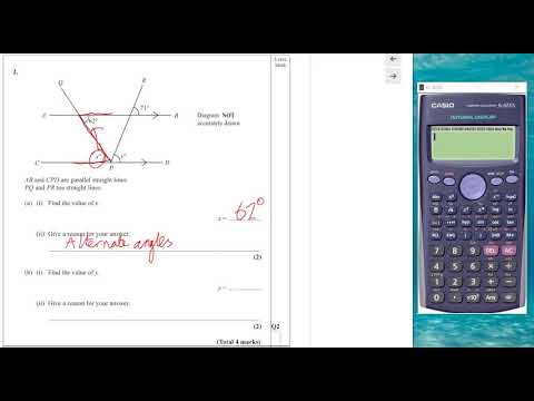 Angles on parallel lines Edexcel IGCSE 3H June 2010 Q2