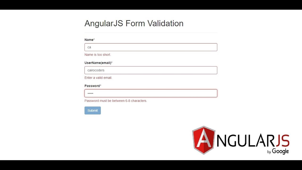 AngularJS Form Validation with Bootstrap