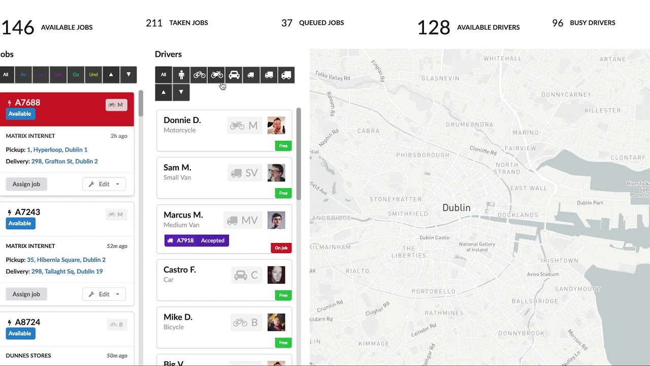 Dispatch Screen prototype demo