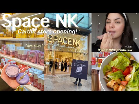SPACE NK CARDIFF OPENING VLOG🤍 | Waking up at 5am, trying new products *first impressions* & haul:)