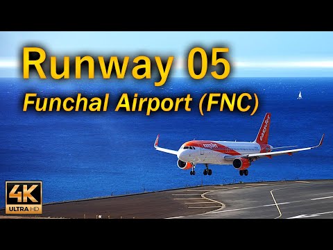 Take-offs and Landings at Funchal Airport (FNC) on Runway 05, Madeira / Aviation / 4K