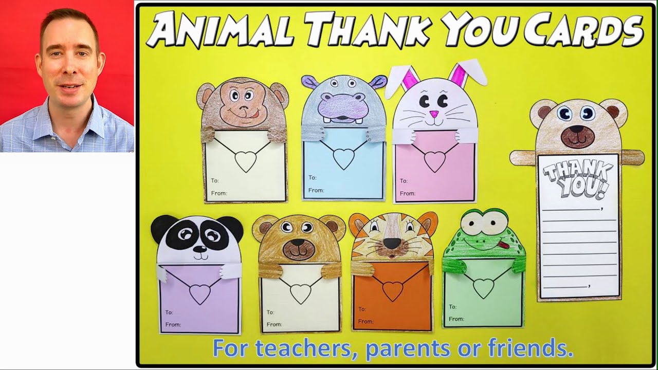 Animal Thank You Cards: End of Year DIY Project on Gratitude