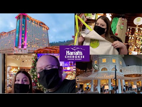 Harrah's Cherokee Casino Resort | CHEROKEE, NC | Room Tour | Brio Tuscan Grille | Christmas Shop