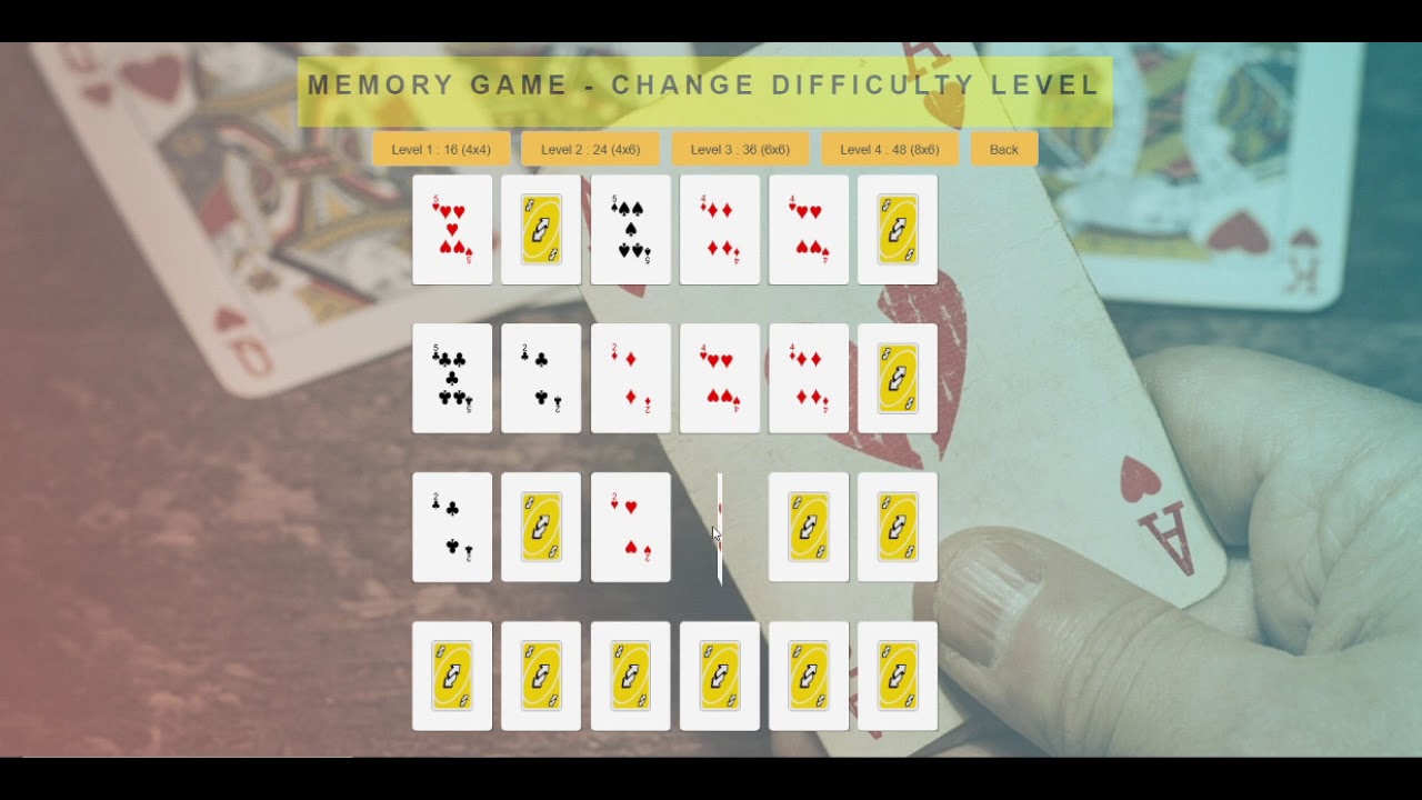 Card Memory Game In JavaScript With Source Code | Source Code & Projects