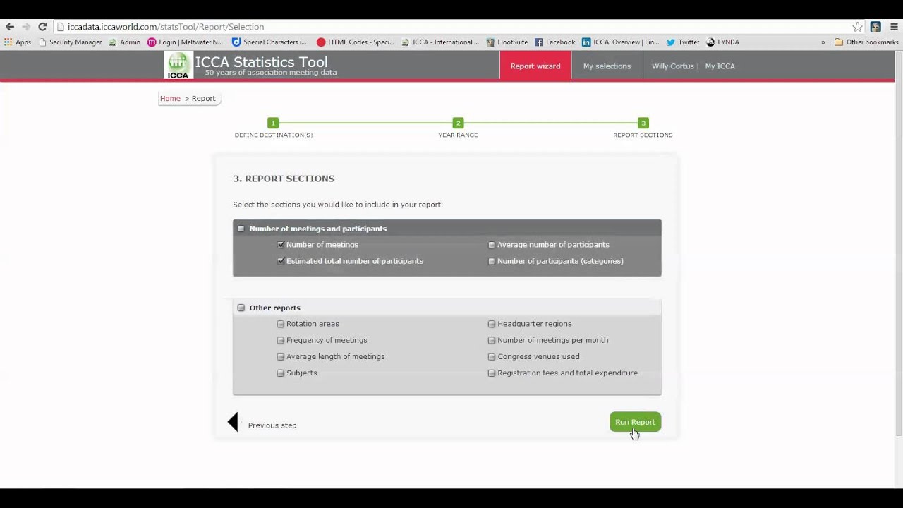 ICCA Statistics Tool: How to create a 10-year Worldwide Statistics Report